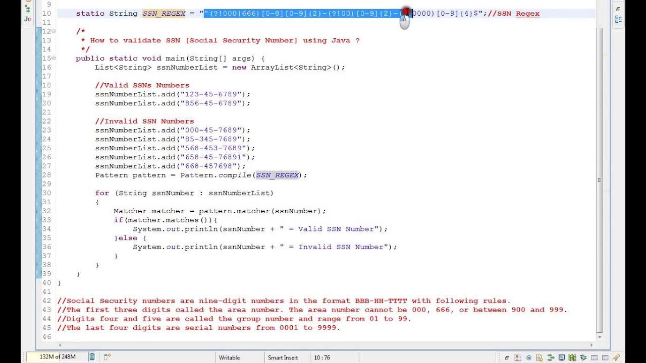 HOW TO VALIDATE SOCIAL SECURITY NUMBER USING JAVA - YouTube