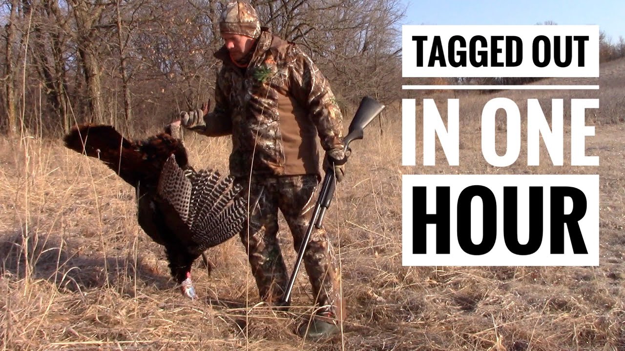 TAGGED OUT IN ONE HOUR - Turkey Sneaks Up On Hunter! - S10 - YouTube