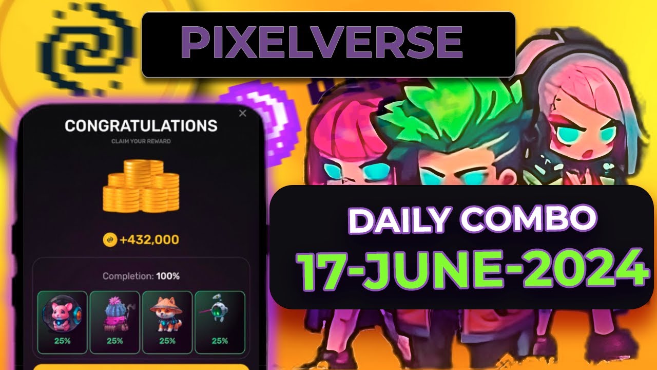 100% Real Pixel Tap by Pixelverse Daily Combo 16-17 june | Pixelverse | PixelTap - YouTube