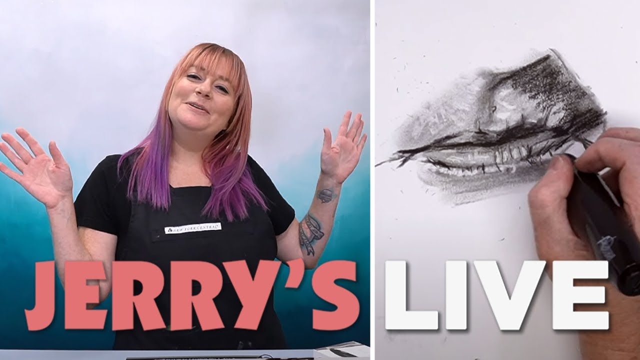 Jerry's LIVE Episode #JL350: Drawing Lips with Charcoal - YouTube