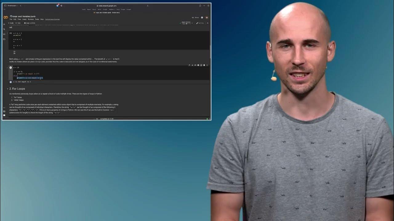 Loops And Iterables The Print Function Python Youtube
