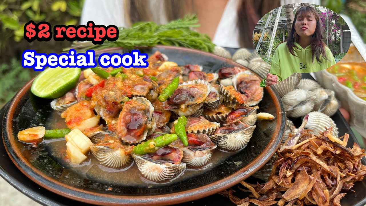 របៀបធ្វើ បុកងាវ មានរសជាតិឆ្ងាញ់ / Spicy Cockles Oyster Salad Recipe ...