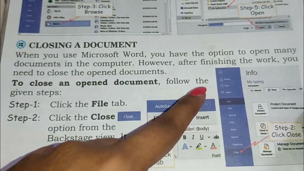 Class-3 | Computer Lesson-4 Introduction to MS Word 2016 | Part-4 | Opening and Closing a ...