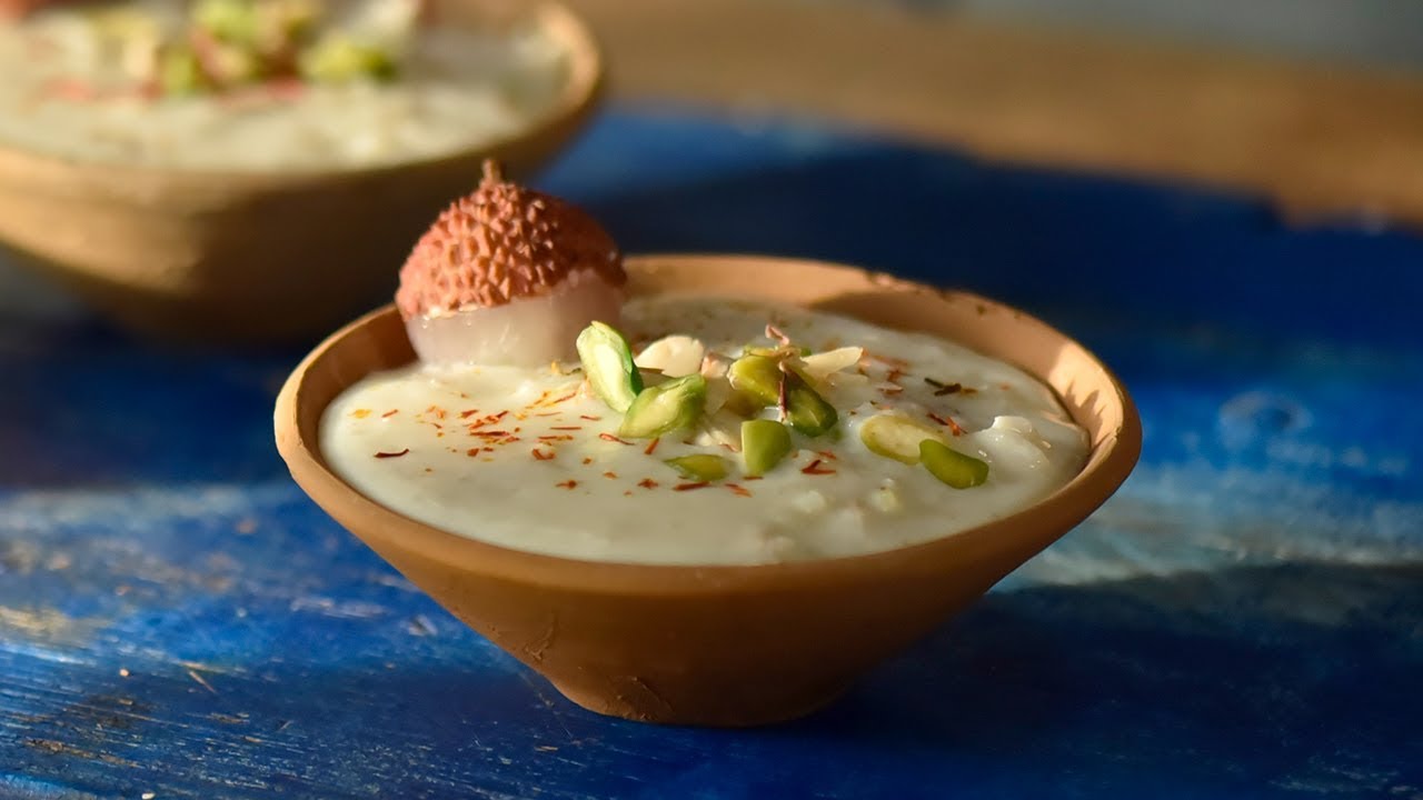 Lychee Firni Recipe | How to Make Lychee Phirni | Indian Dessert Recipe ...