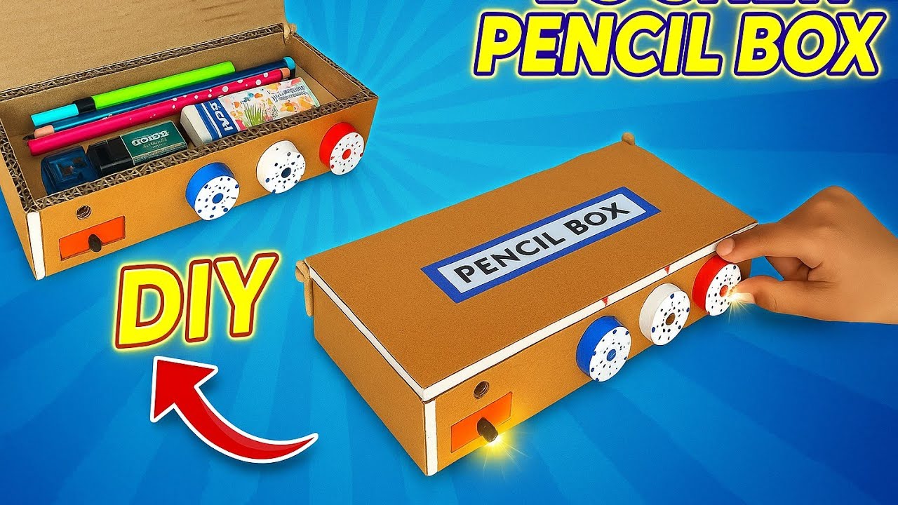 Cardboard pencil box making || DIY Locker Pencil box - YouTube