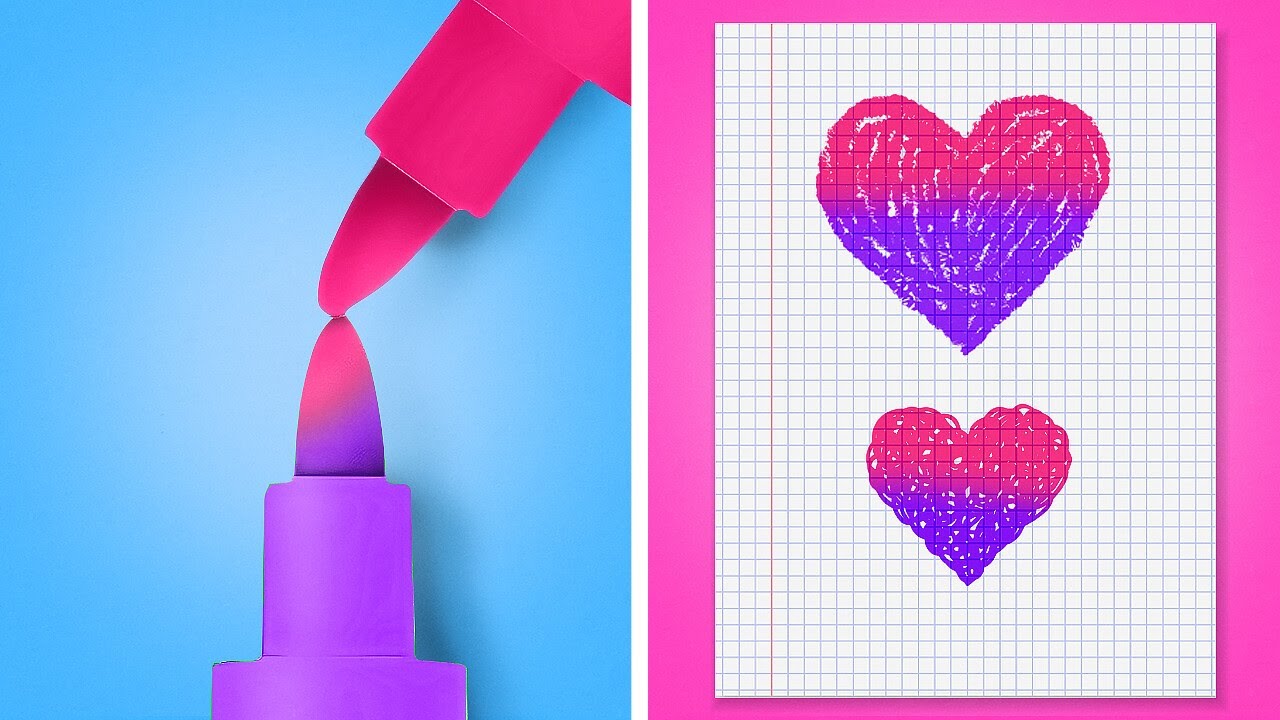Creative DIY School Crafts, Easy Drawing Hacks And Colorful Art Tricks ...
