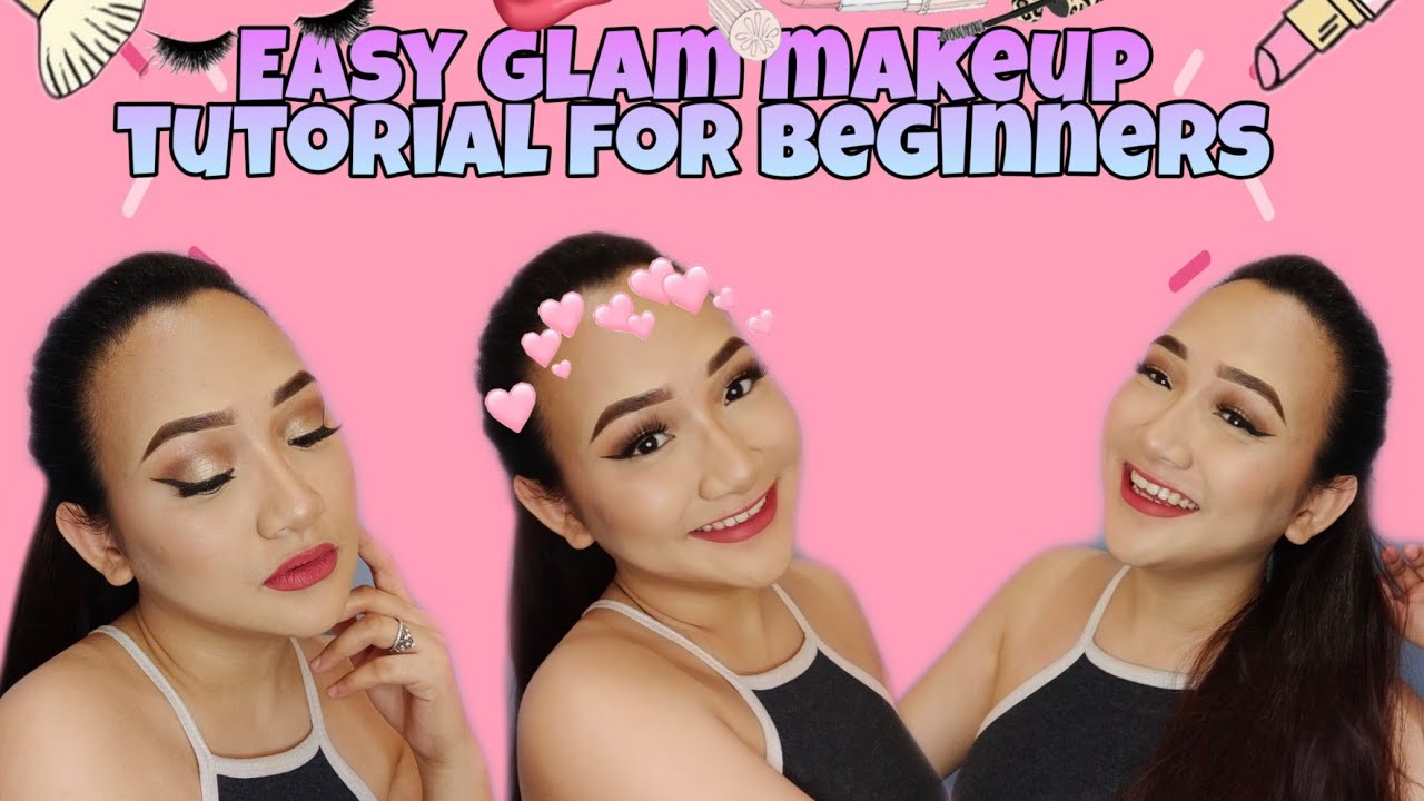 EASY GLAM MAKEUP TUTORIAL FOR BEGINNERS - YouTube