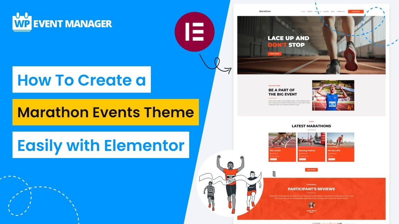 How To Create a Marathon Events Theme Easily With Elementor | WordPress ...