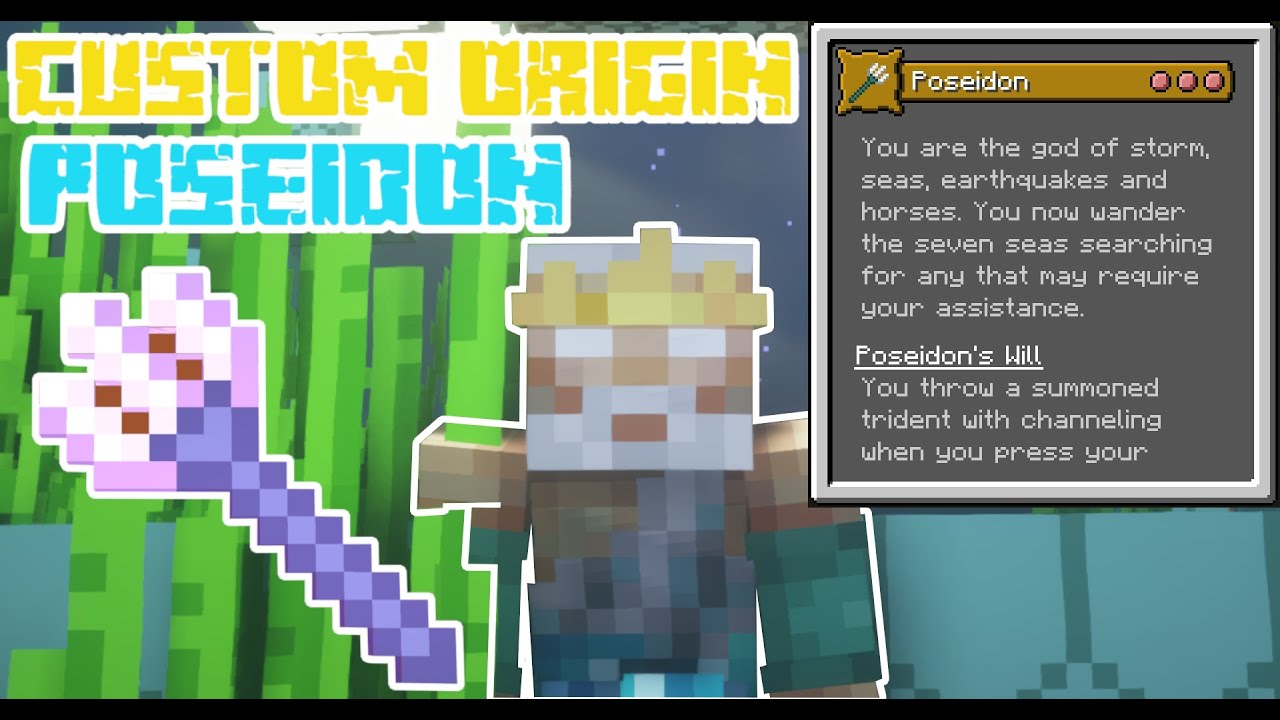 Minecraft Origins Mod: Poseidon! (Custom Origin) - YouTube