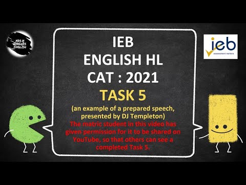 IEB - English HL - CAT Task 5 - presentation by DJ Templeton - YouTube