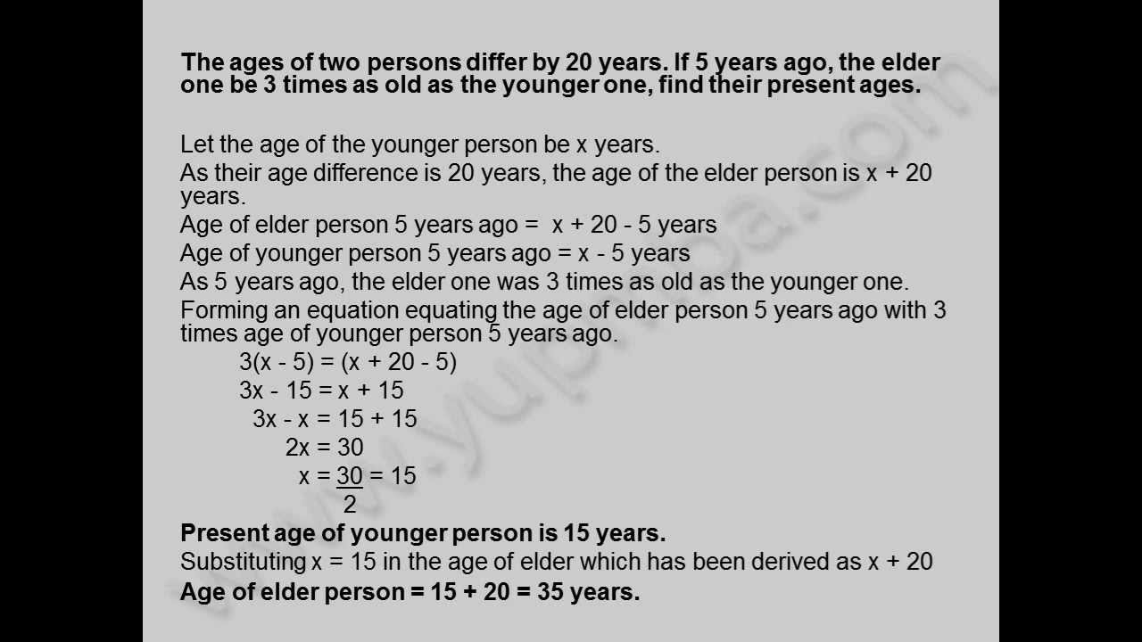 Problems on Ages | Age Problems | Model 2 | Aptitude problem on Ages ...