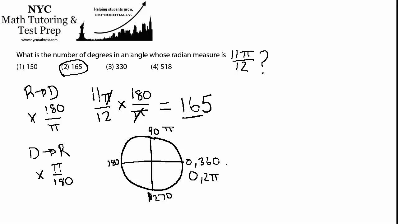Degrees and Radians - Algebra 2 - Trigonometry - NYS Regents Exam ...