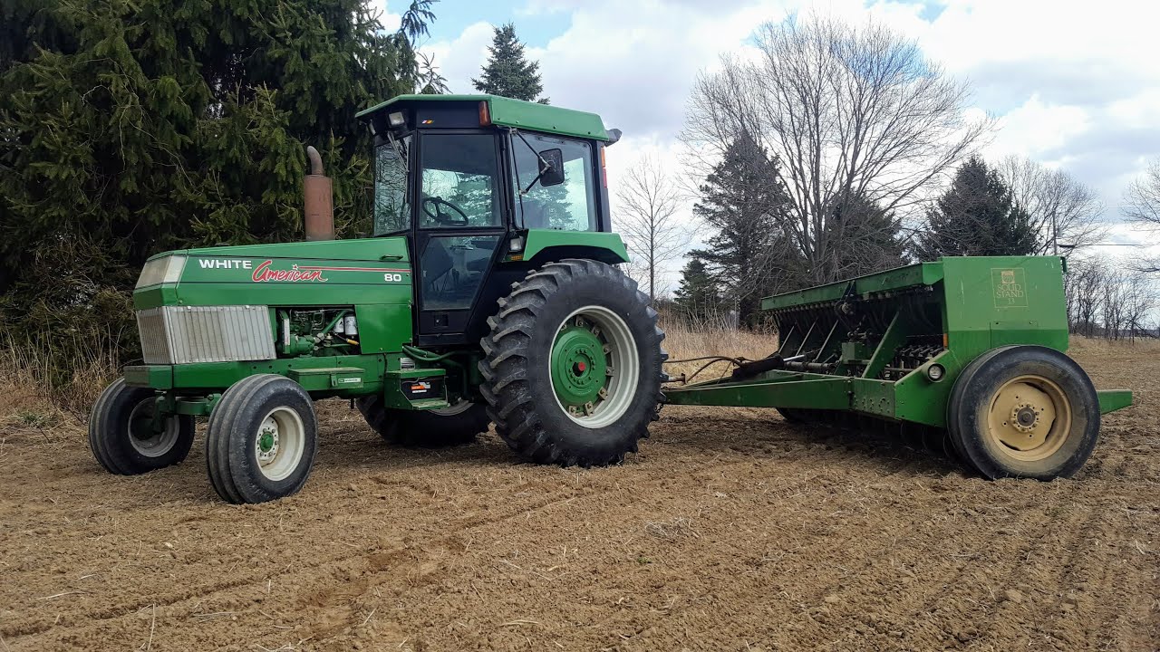 Planting Oats with Detroit Diesel and Cummins powered Oliver and White ...