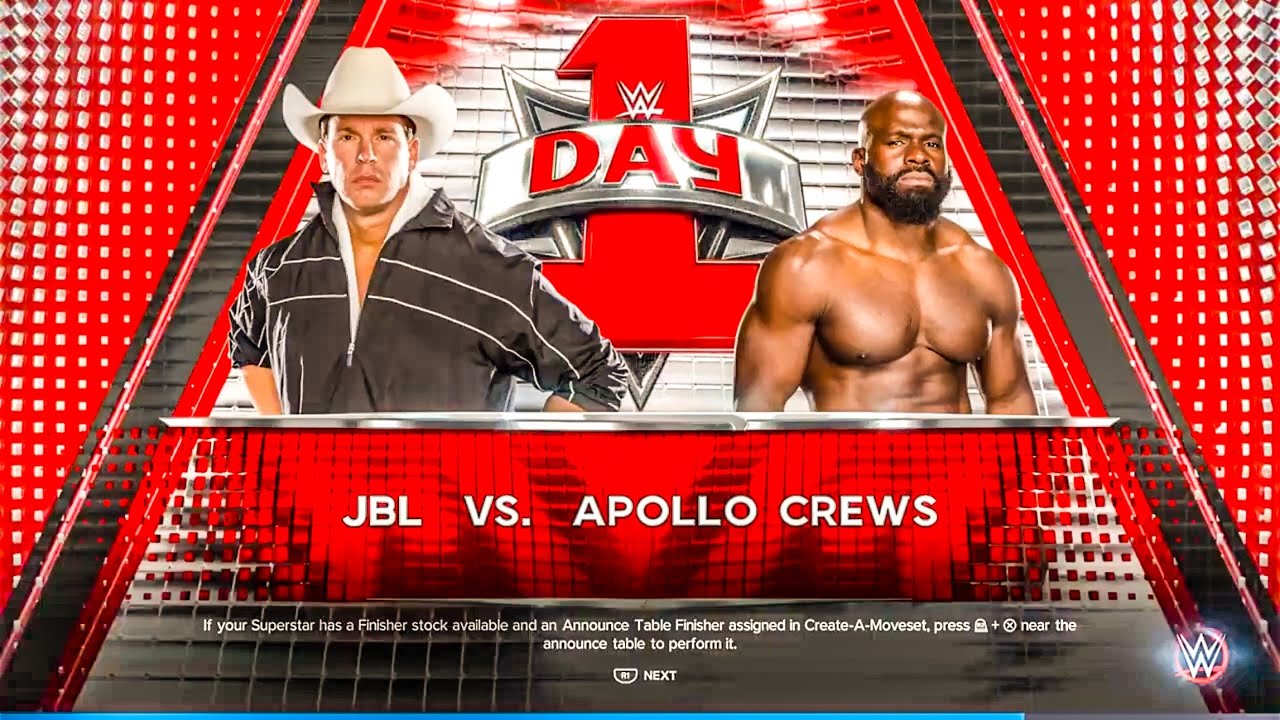 JBL vs Apollo Crews - WWE 2K23 Gameplay - YouTube
