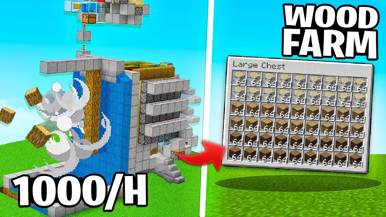 MAKING WOOD FARM IN MINECRAFT SURVIVAL! - YouTube