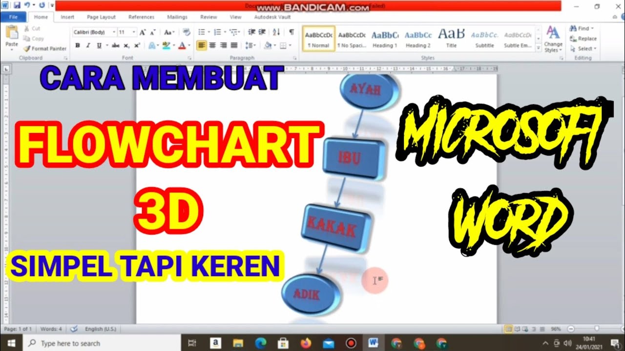 CARA MEMBUAT FLOWCHART 3D SIMPEL TAPI KEREN || MICROSOFT WORD - YouTube