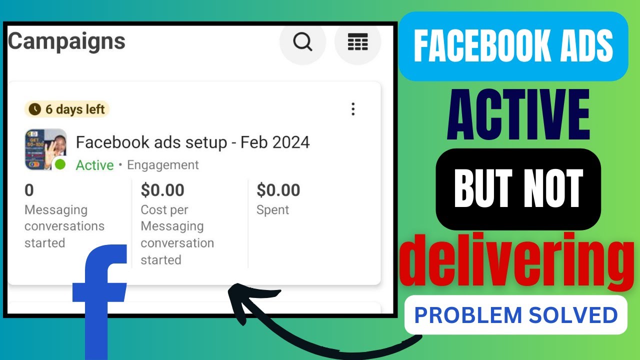 Facebook ads active but not delivering problem solved - YouTube