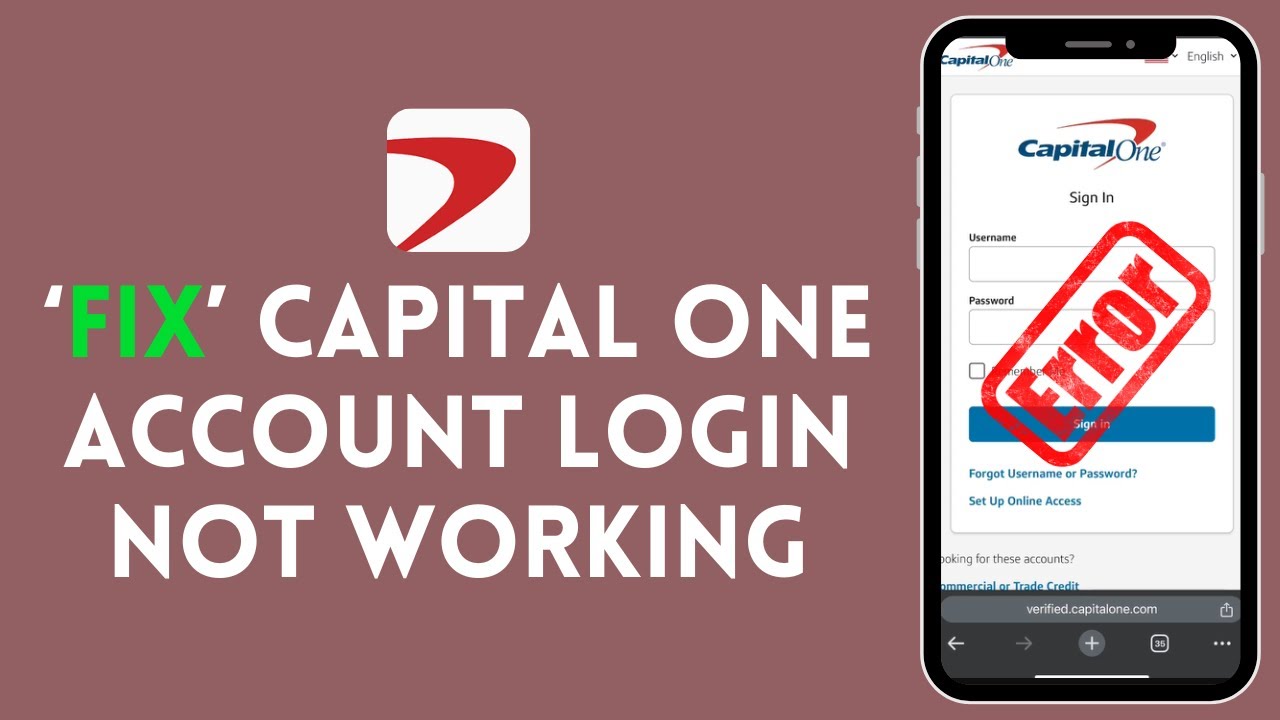 How to Fix Capital One Account Login Not Working 2024? - YouTube