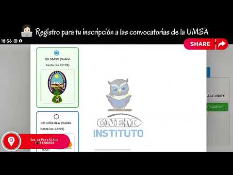 Registro universitario para las convocatorias en la UMSA 