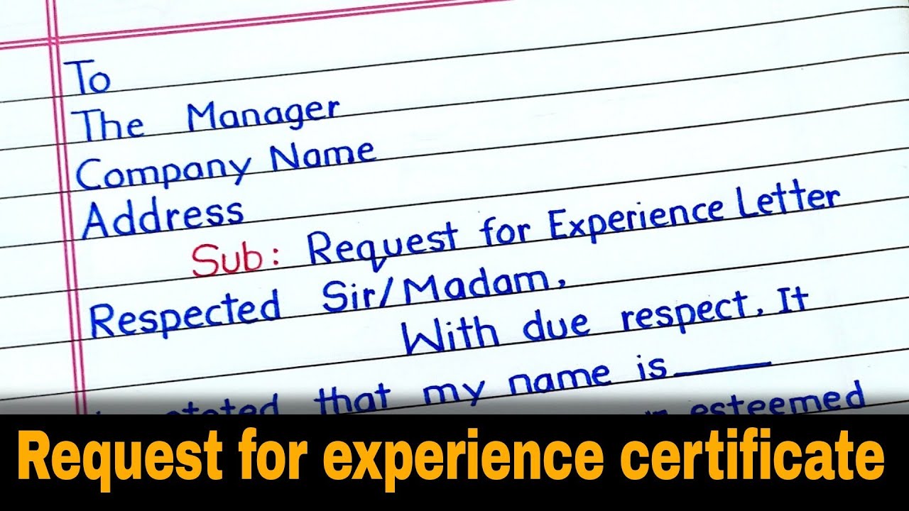Experience certificate letter | Application letter for job experience ...