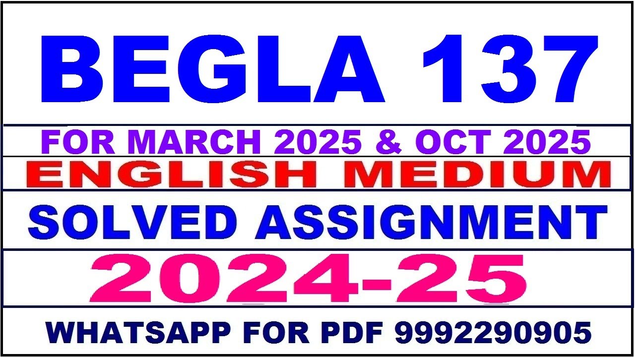 begla 137 solved assignment 2024-25 | begla 137 solved assignment in ...