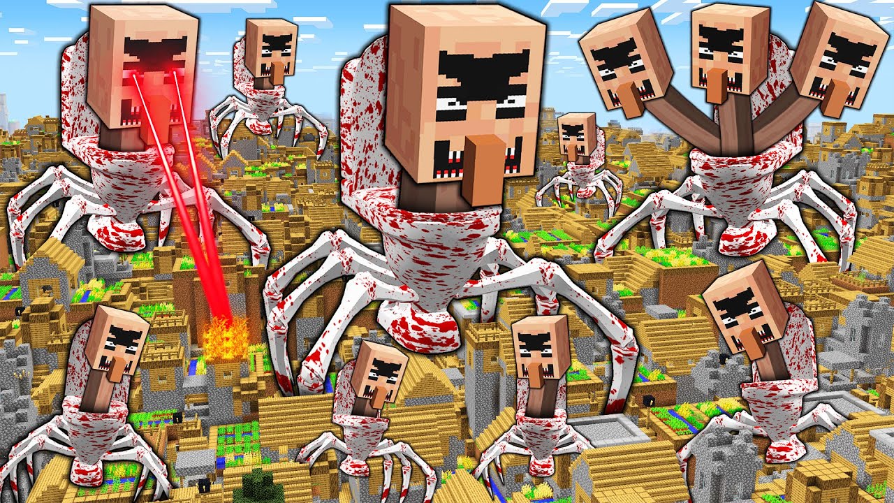 SCARY VILLAGER SKIBIDI TOILET ARMY in MINECRAFT! CAMERA & TV & SPEAKER ...