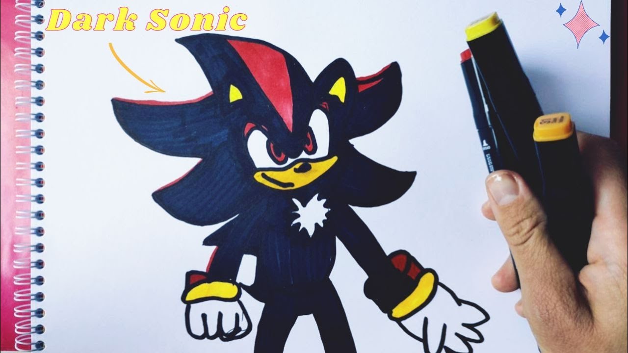 HOW TO DRAW BLACK SONIC, STEP BY STEP - YouTube