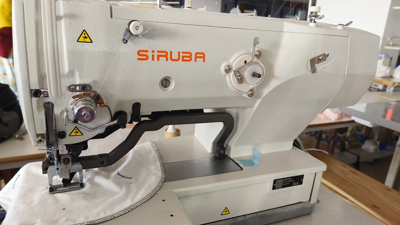 Siruba LBHS-1790S, fully automatic bottom hole sewing machine - YouTube