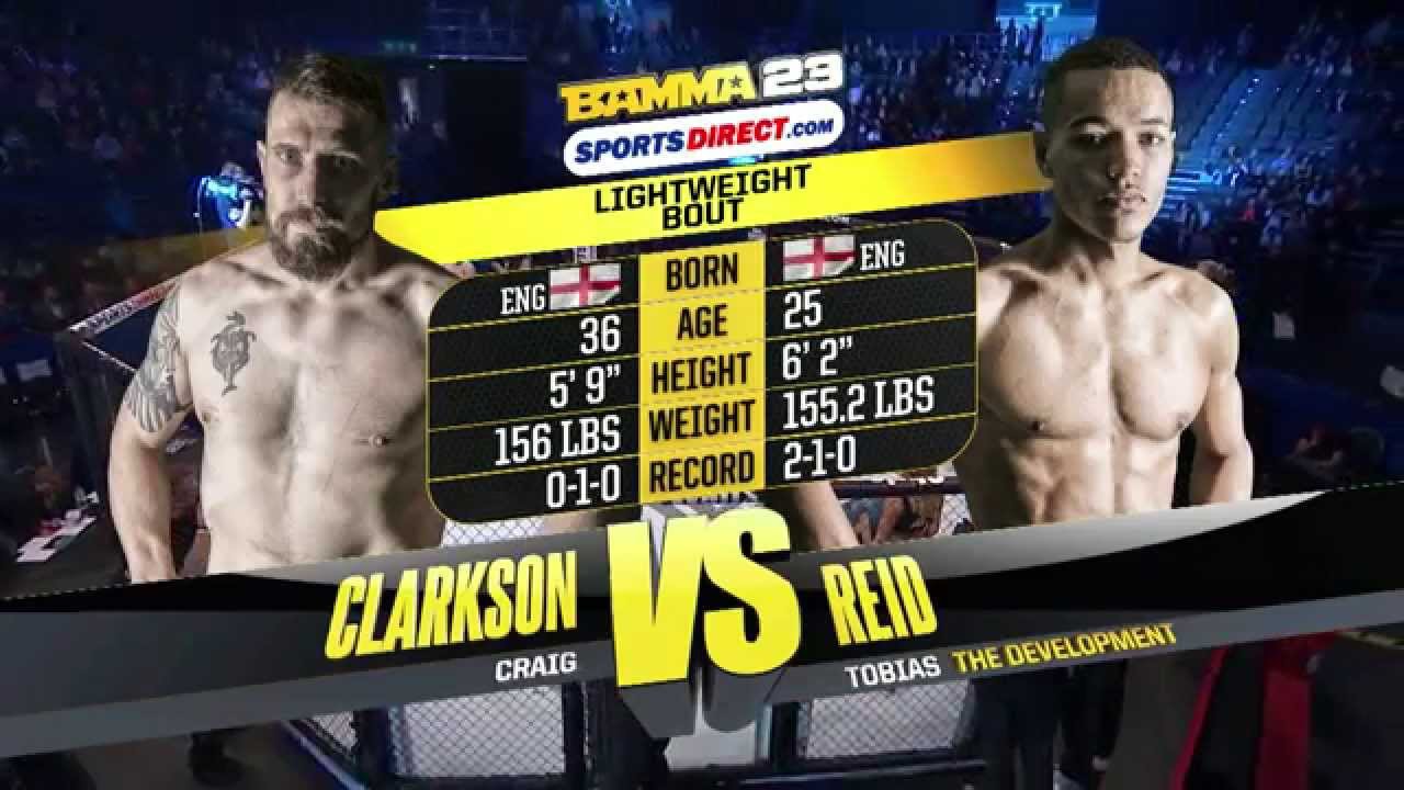 BAMMA 23 (Prelim) Tobias Reid vs Craig Clarkson - YouTube