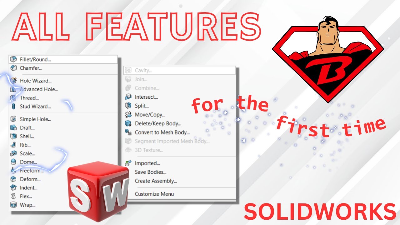 All Features || SOLIDWORKS || Insert Features explained - YouTube