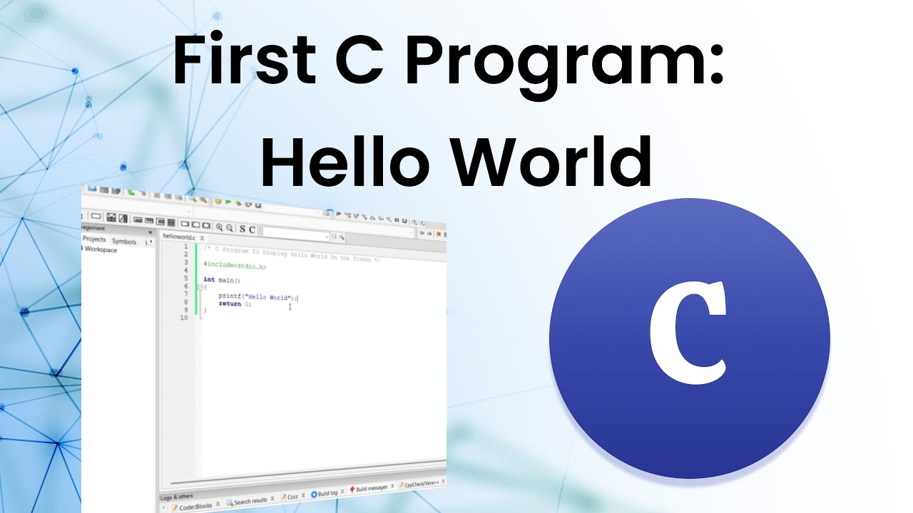 Hello World Program in C Language - YouTube