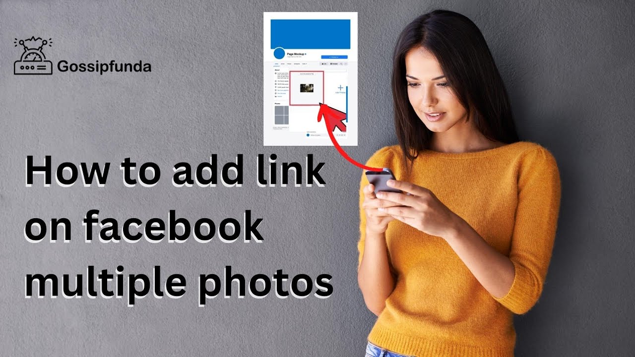How to add link on Facebook multiple photos - YouTube