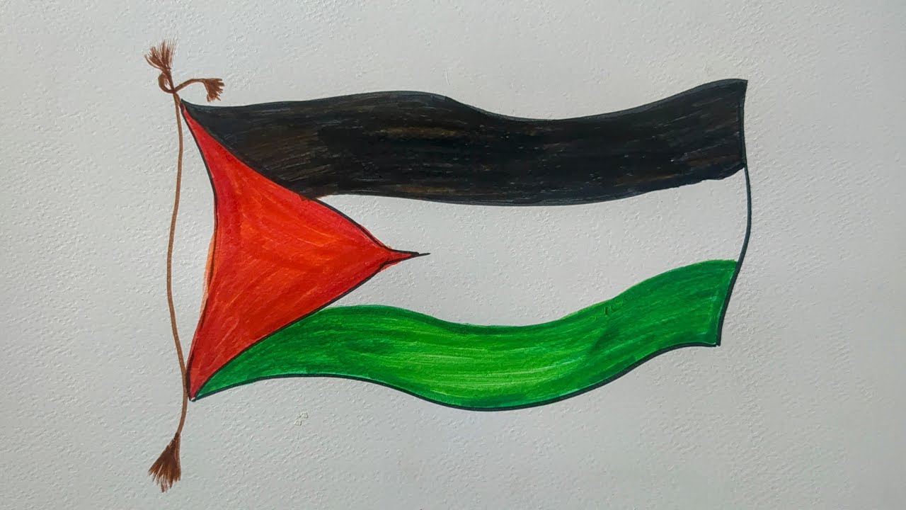 Palestine flag drawing | How to draw Palestine Flag - YouTube