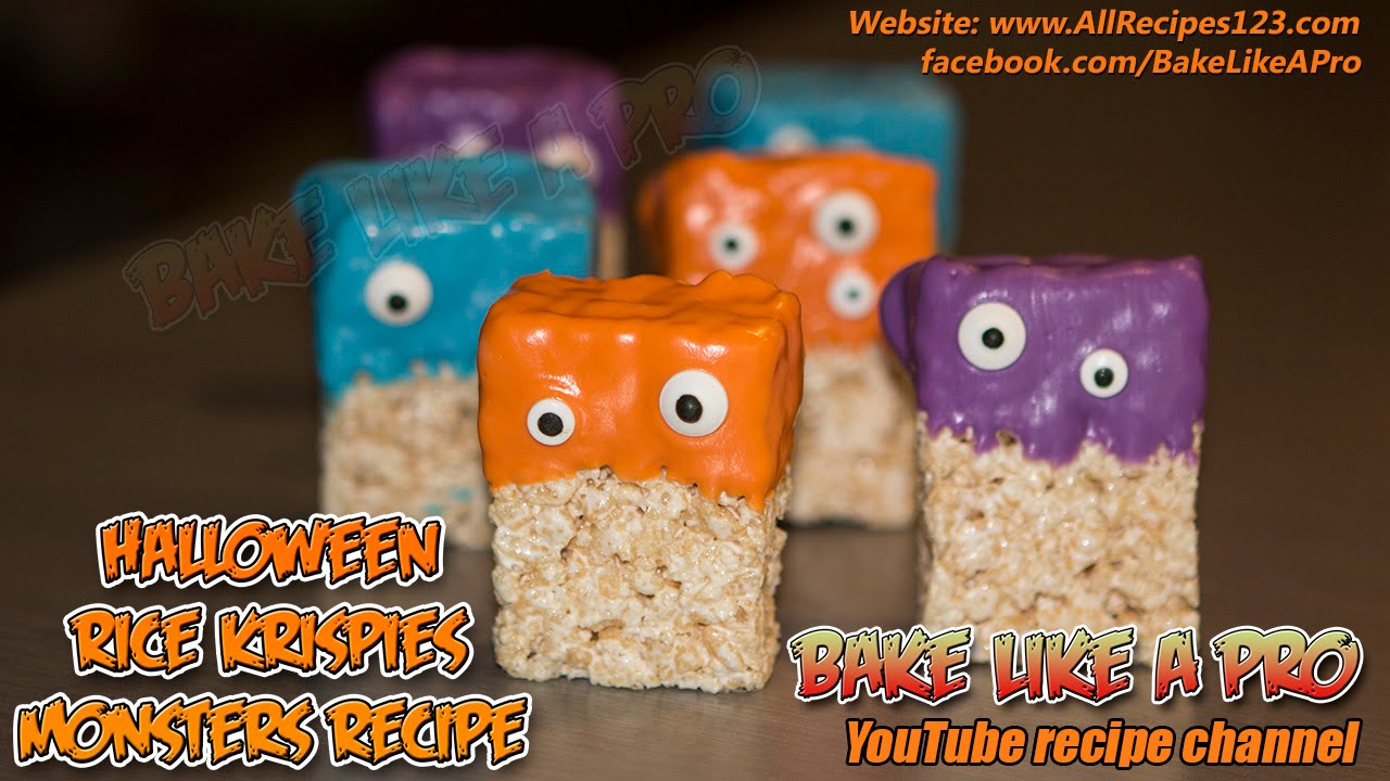 Halloween Rice Krispies Monsters Recipe - YouTube