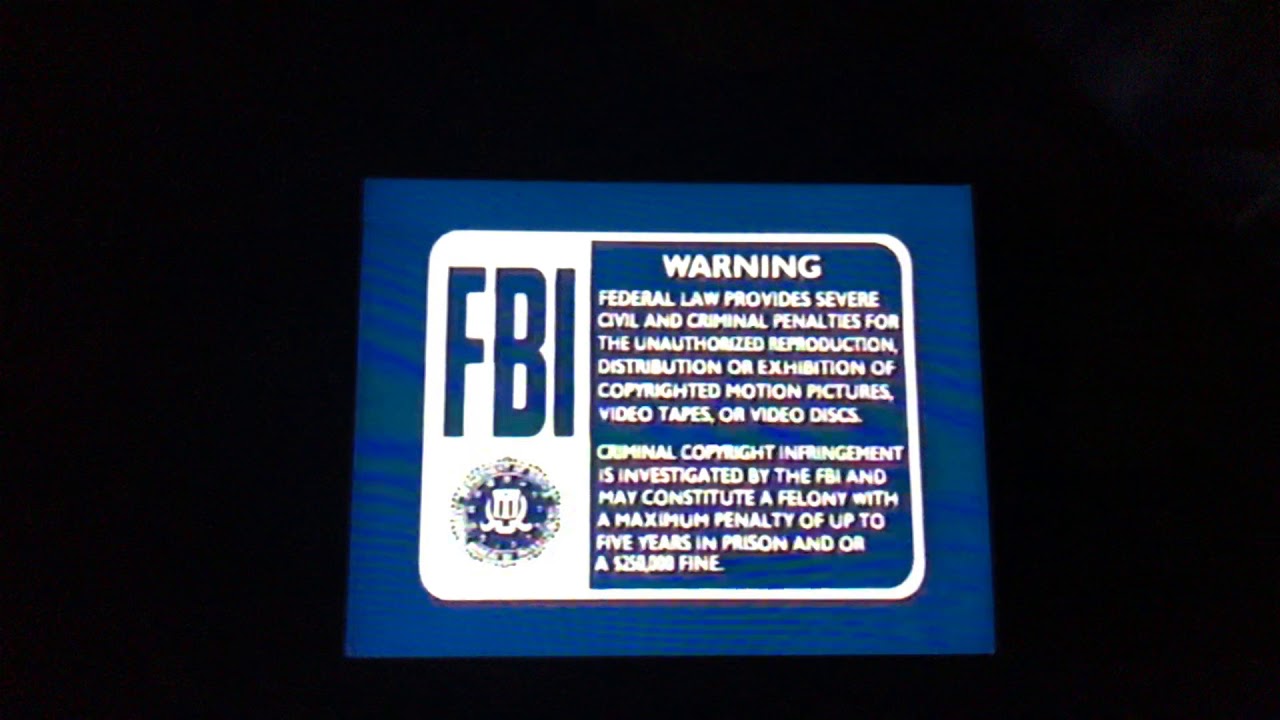 Blue FBI Warning Screen (1991-1997) - YouTube
