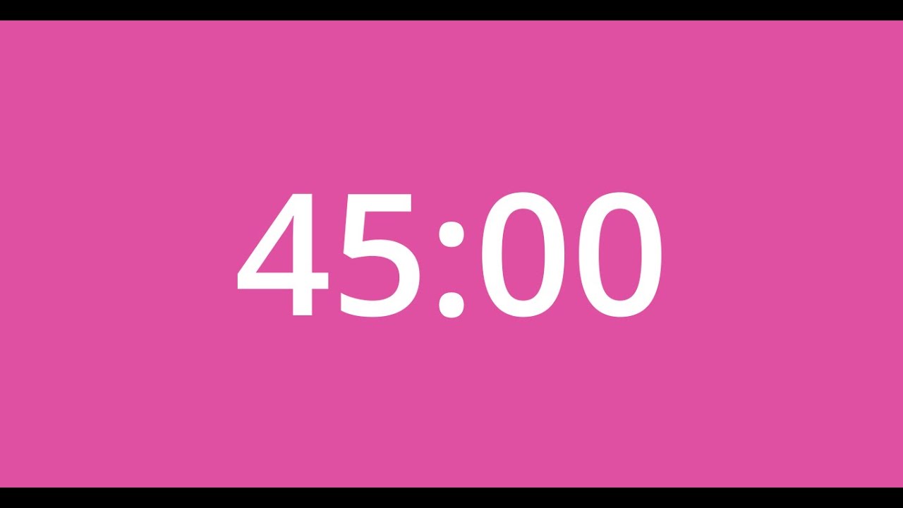 45 minutes Countdown Timer | pink screen| Focus & Precision ⏳🔥 - YouTube