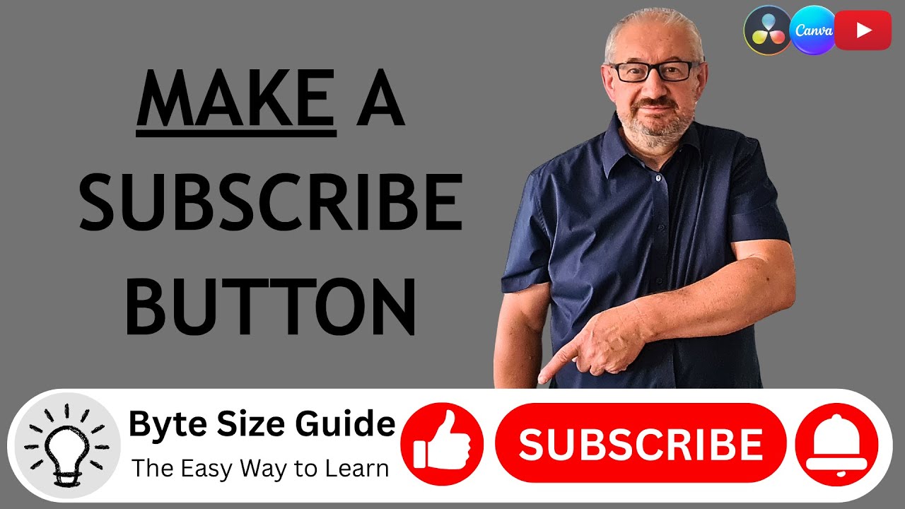 How to make and add YouTube Subscribe Button in Canva and Davinci ...