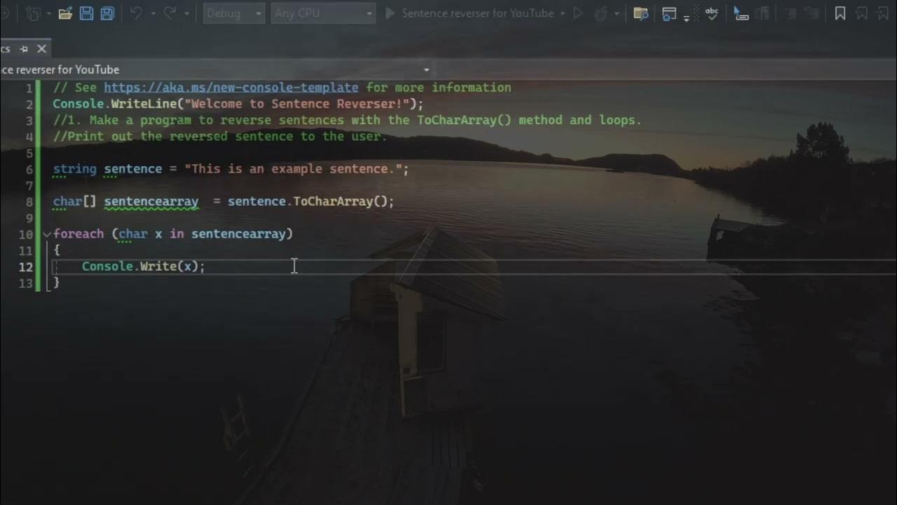 How to reverse a sentence (string) in C# - YouTube