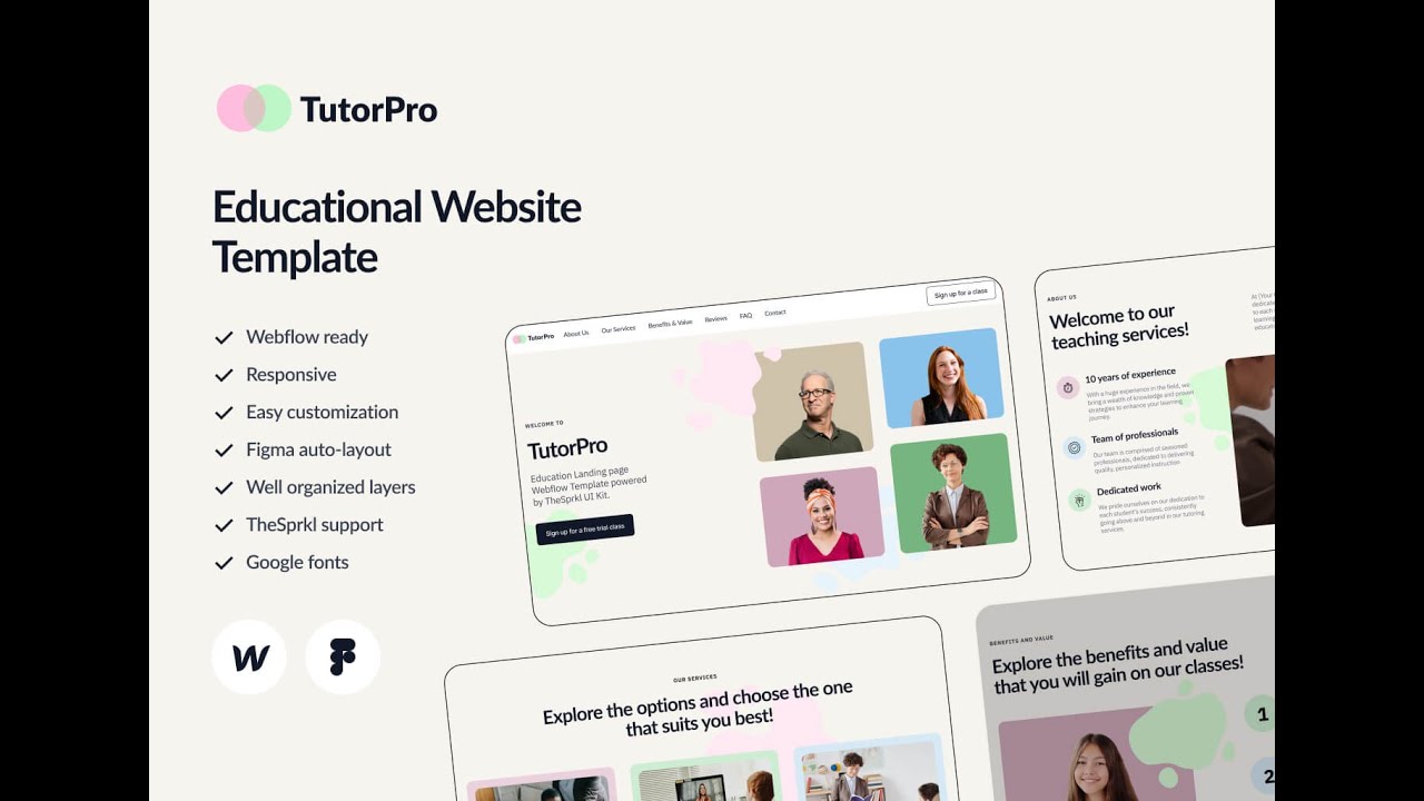 TutorPro — The Premier Webflow Landing Page Template for EdTech and Courses - YouTube