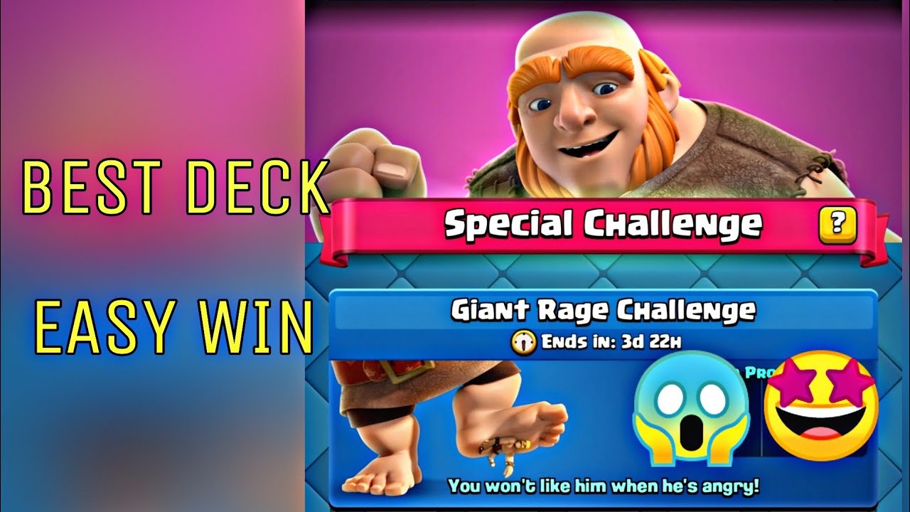 Best Deck for Giant Rage Challenge | CLASH ROYALE | Easy Win ...