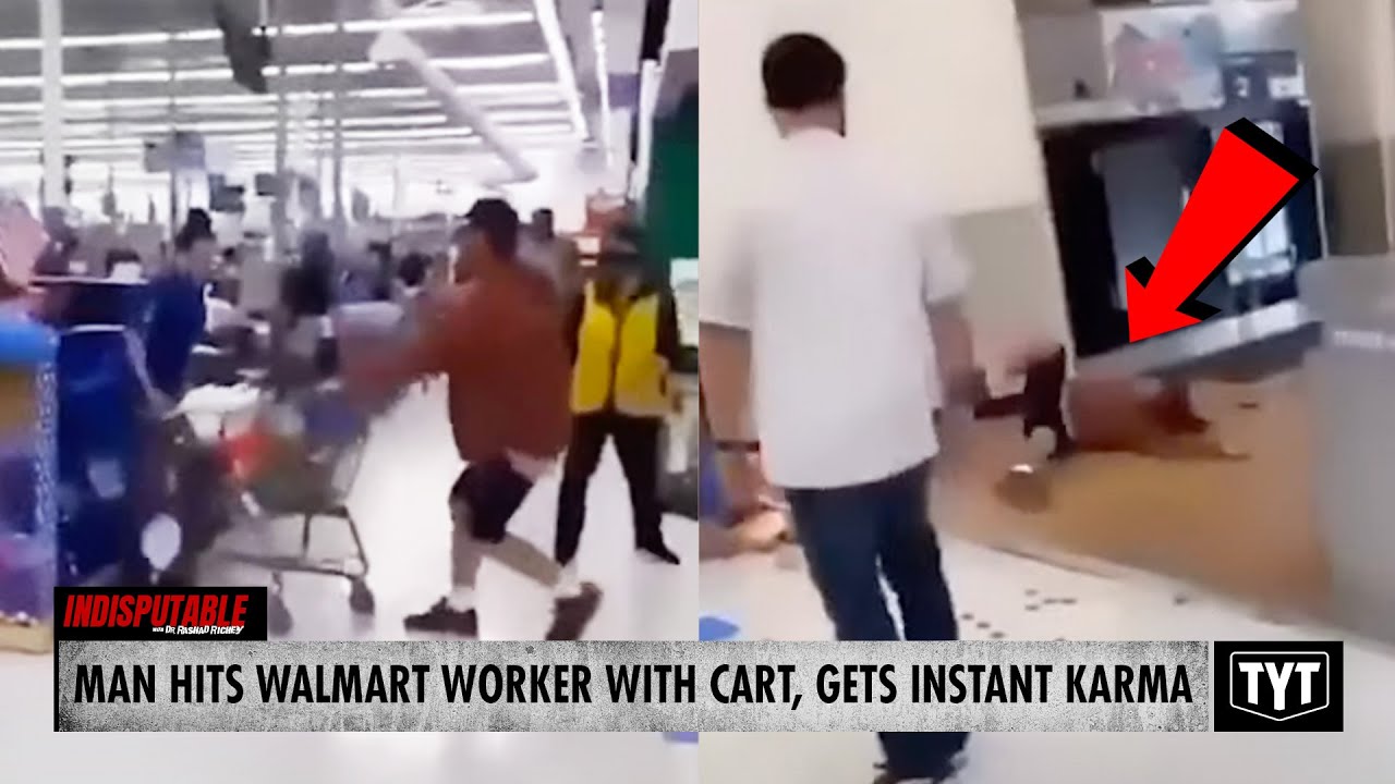 Customer RAMS Walmart Worker With Shopping Cart, Gets Dose Of Instant Karma - YouTube