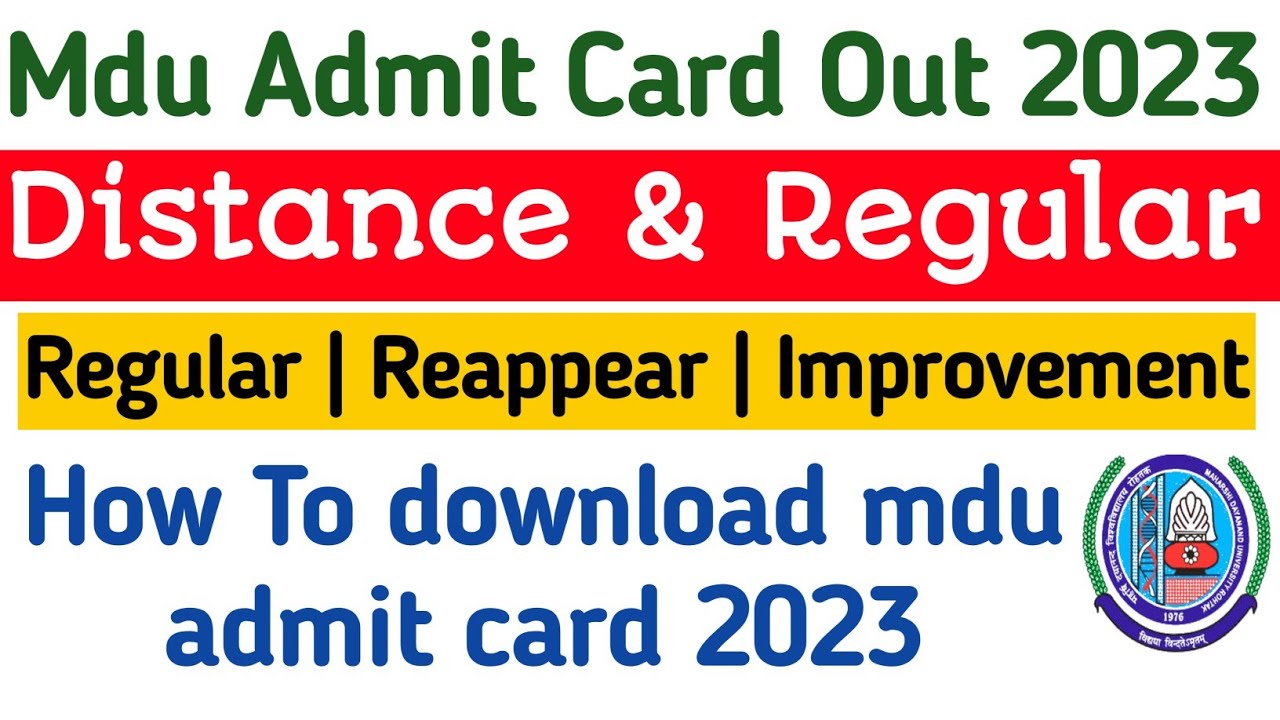 Mdu Ba Distance admit card Out 2023 | Mdu Regular admit Card | mdu ...
