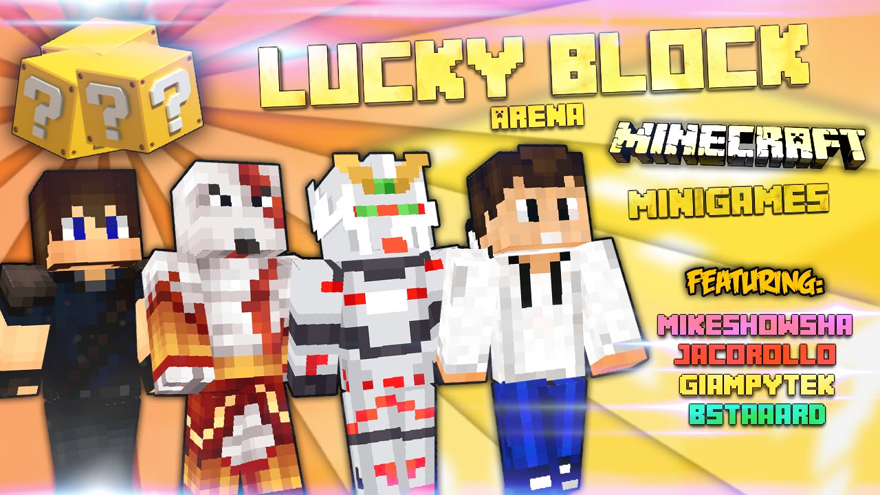NINJA SU MINECRAFT! - LUCKY BLOCK ARENA w/ MikeShowSha Bstaaard ...