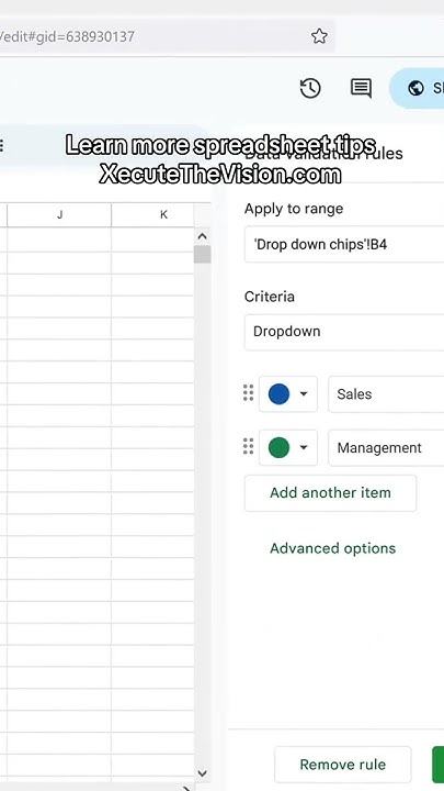 Drop down chip tutorial. Add drop down options to your spreadsheet like this #tutorial # ...