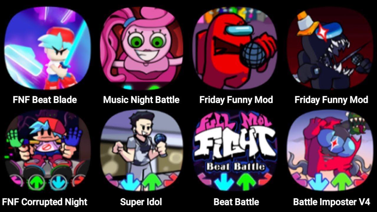 FNF Beat Blade, Music Night Battle, Black Impostor FNF, Super Idol ...