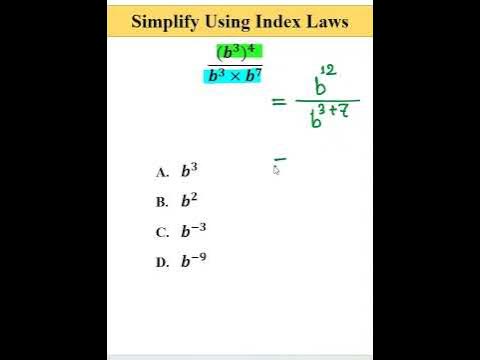 Simplify using Index Laws #shorts #maths #algebra #index #mathematics - YouTube