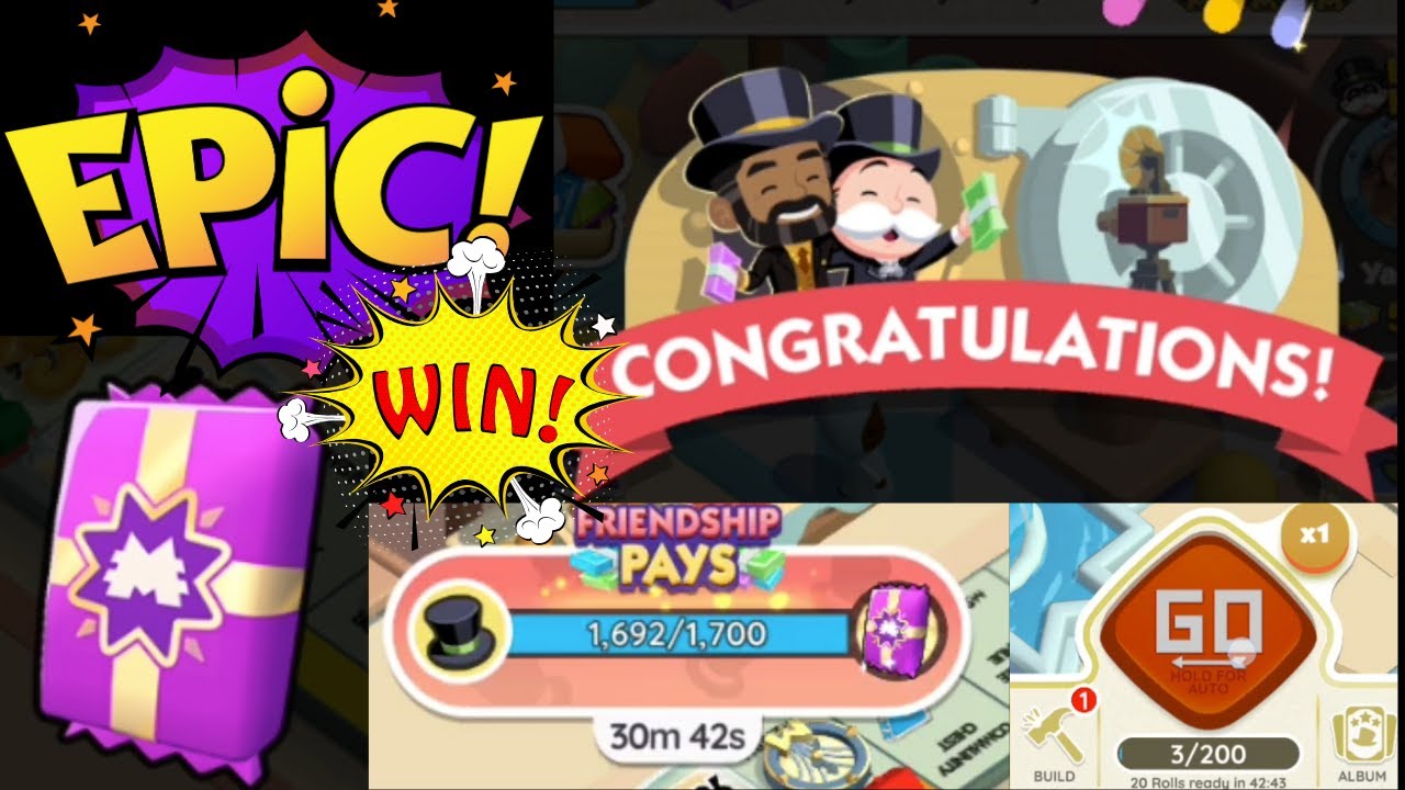"Epic Purple Pack Win in Monopoly Go! | Zero Rolls, Big Rewards 🤑 ...