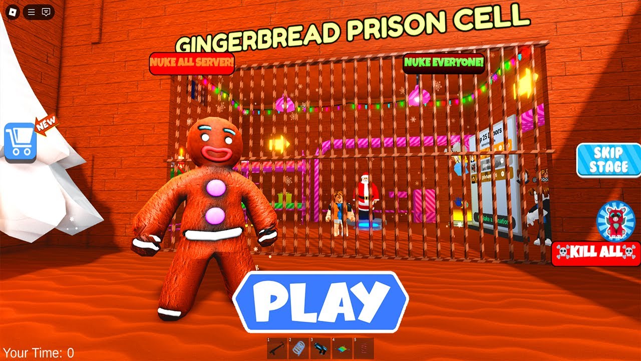 GINGERBREAD PRISON RUN - Walkthrough Gameplay Roblox #obby - YouTube