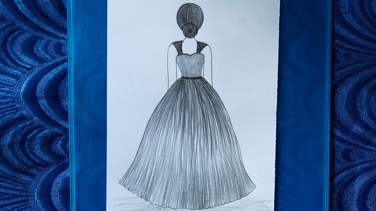 How to draw a girl with beautiful dress // girl drawing // dress ...