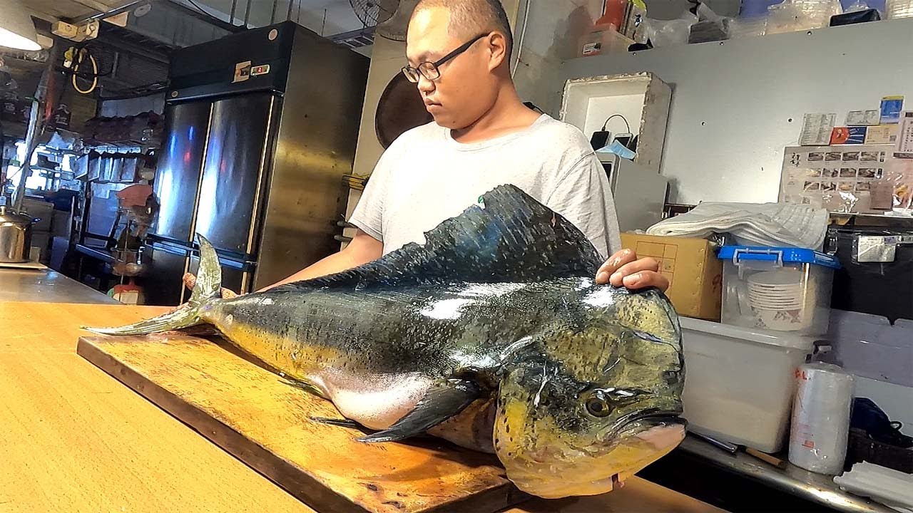 Monster Dolphin Fish Fillet Skills(MAHI MAHI FISH) - Taiwanese Street ...
